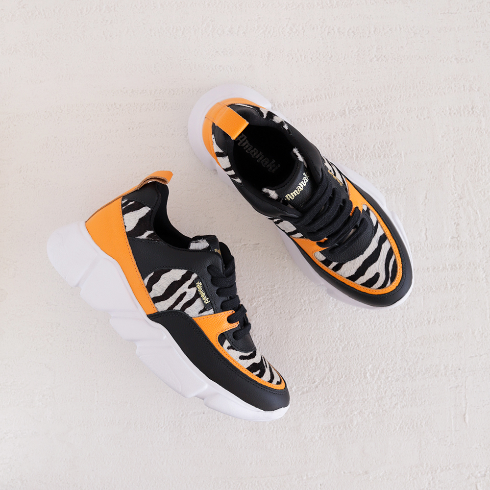 TÊNIS CONFORTÁVEL FEMININO ZEBRA ORANGE | AMANAKI